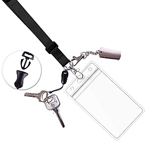 AMUU 6 Pack Lanyards Adjustable Extend Length Lanyard with id Badge Holder for Women Keys Kids Men ID Card Holder Lanyard Cruise Ship Waterproof Credit Card Name tag Holder