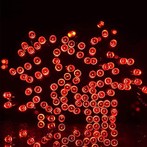 LALAPAO 2 Pack Super-Long Solar String Lights 85FT 240 LED 8 Modes Solar Powered Outdoor Lighting Waterproof Christmas Fairy Lights for Xmas Tree Garden Homes Wedding Lawn Party Decor (Red)