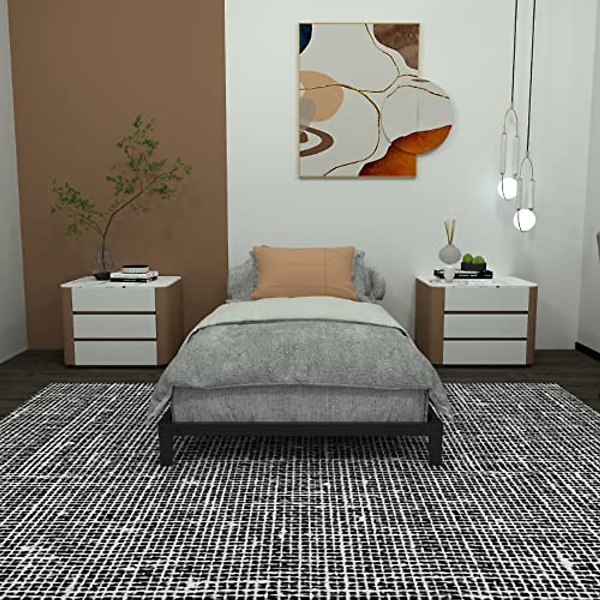 LUKIROYAL Sturdy Low Twin Bed Frame - Metal 7-Inch Platform Base with Steel Slats - Easy Assembly, Noise-Free, No Box Spring Needed - Non-Slip - Black