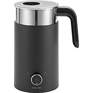 ZWILLING Enfinigy Milk Frother, Hot and Cold Foam Electric Milk Frother, Velvety, Creamy Microbubbles for Milk and Plant-based Milk Substitutes - Black