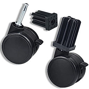 Caster Wheel Gas Grill Compatible with Weber 6414 Grill Wheels, for Weber Genesis Grill Wheel Caster Replacement Genesis 1000-500 Series, Performer (2004 and Earlier), Includes Caster Insert (2 Pack)
