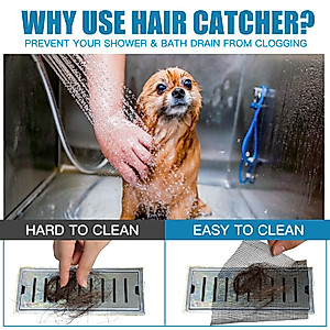 Leriton 4 Inch x 33 ft Disposable Shower Drain Hair Catcher Cutable Mesh Shower Drain Cover Stickers for Linear DIY Floor Drain Shower Drain Screen with Removal Tool for Bathroom Kitchen(1 Pack)