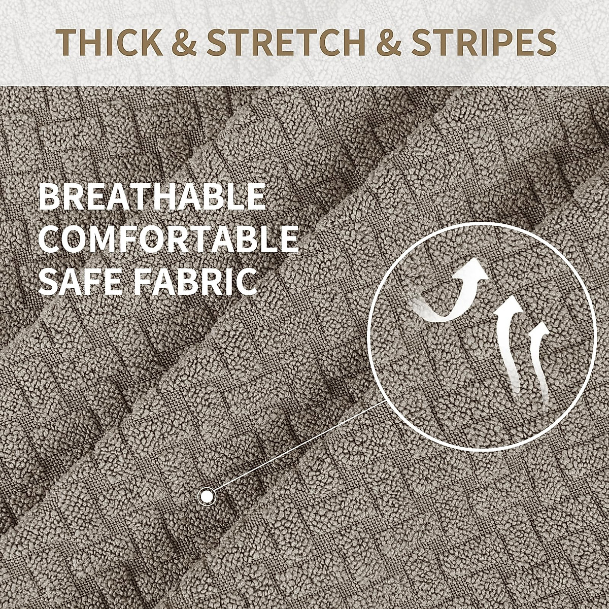 JIVINER 4-Piece Recliner Chair Covers Stretch Jacquard Covers for Recliner Chair Recliner Slipcovers for Living Room Soft Recliner Protector with Pocket (Recliner, Khaki)