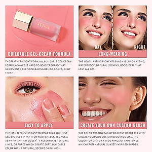 KIMUSE Soft Cream Blush Makeup, Liquid Blush for Cheeks, Weightless, Long-Wearing, Smudge Proof, Natural-Looking, Dewy Finish