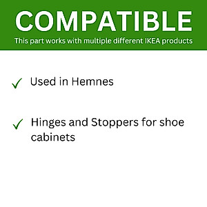 Spare Hardware Parts HEMNES Shoe Cabinet Parts Replacement for IKEA Part #110364 and #116713 (Pack of 2 Each)