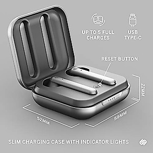 Urbanista Stockholm Plus True Wireless Earbuds - Over 20 Hours Playtime, IPX4 Waterproof Earphones, Bluetooth 5.0 Headphones, Touch Controls & Enhanced Microphone for Clear Calling, Titanium