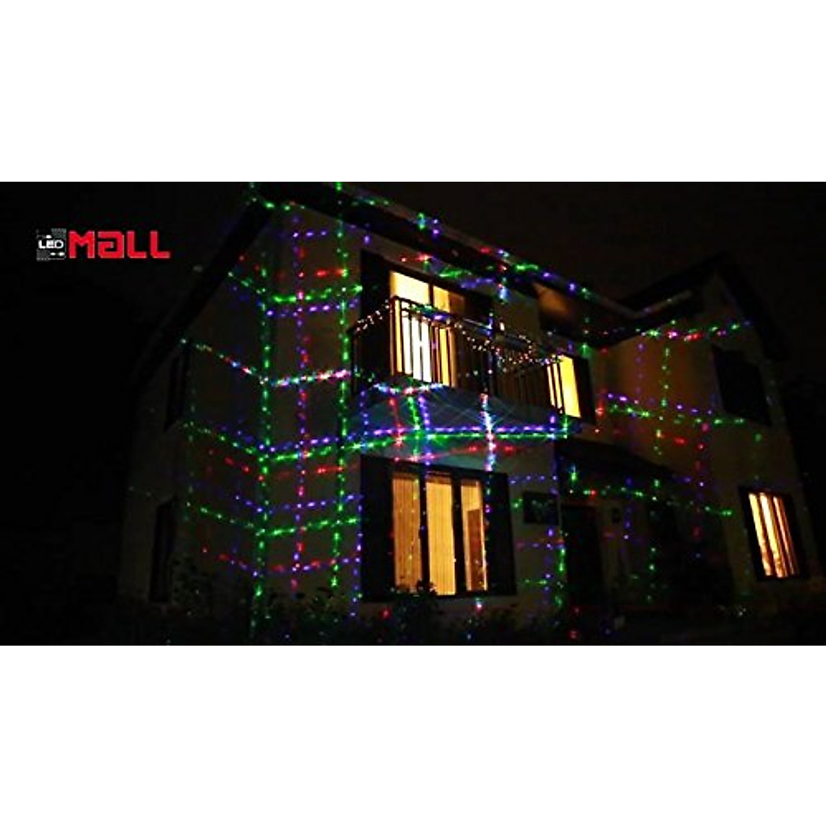 LedMall Motion 8 Patterns in 1 Red, Green, and Blue Outdoor Christmas Laser Lights Projector with remote control and Security Lock