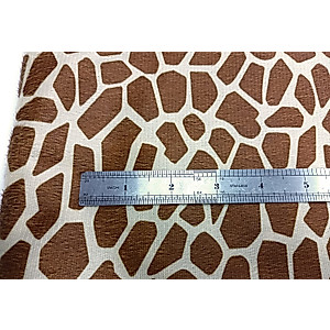 Short Pile Velour Flannel Fabric by The Yard 58" Width Entelare(Giraffe, 1Yard)