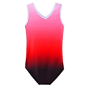 BAOHULU Gymnastics Leotard for Girls Shiny Diamond Ballet Dance One Piece B180_Red_10A