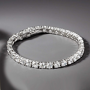 Ross-Simons 15.00 ct. t.w. CZ Tennis Bracelet in Sterling Silver. 7 inches