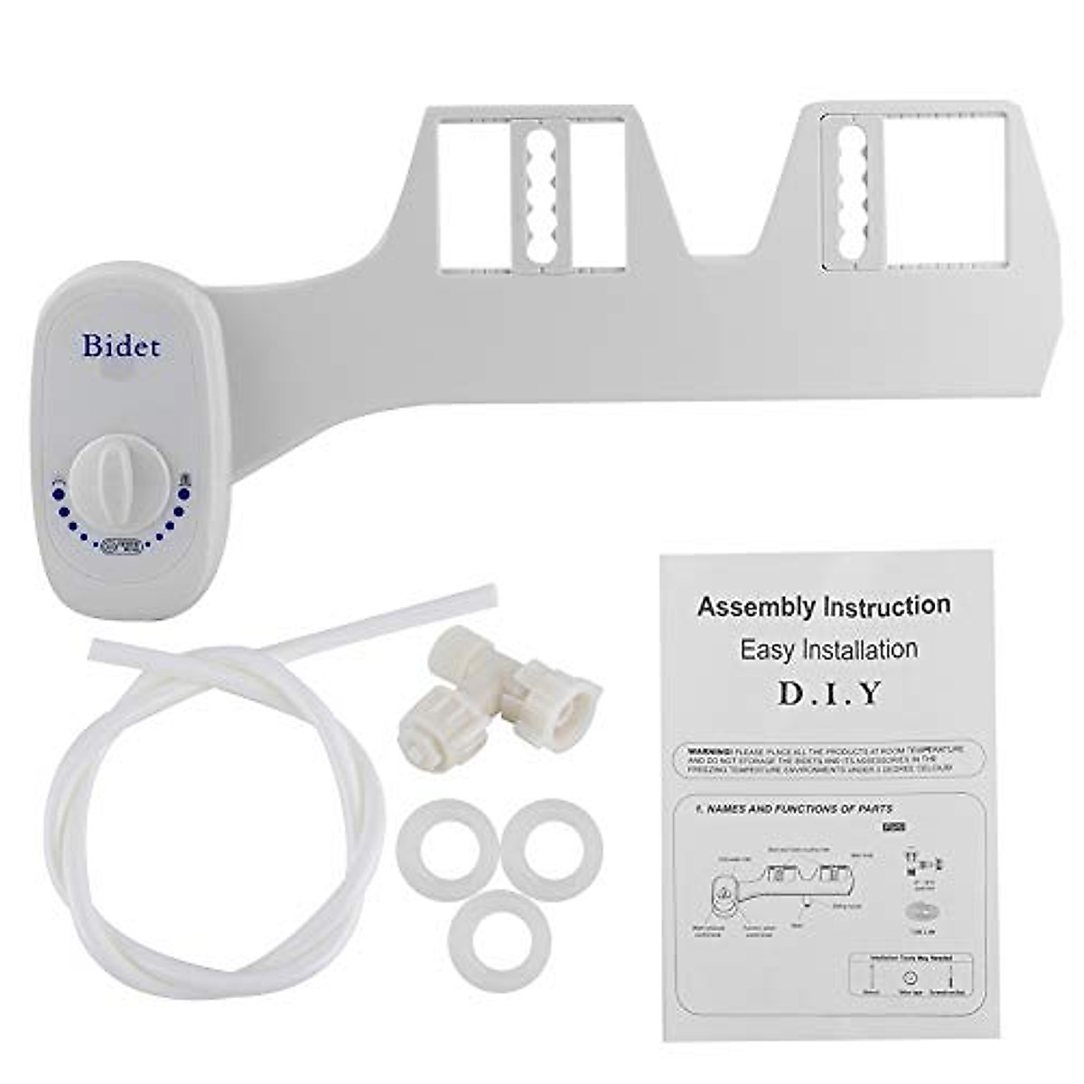 NDNCZDHC Single Nozzle Bidet Attachment for Toilet, Non Electric Bidet Toilet Seat Attachment with Self Cleaning and Hose, Bidet Sprayer for Toilet(G1/2)