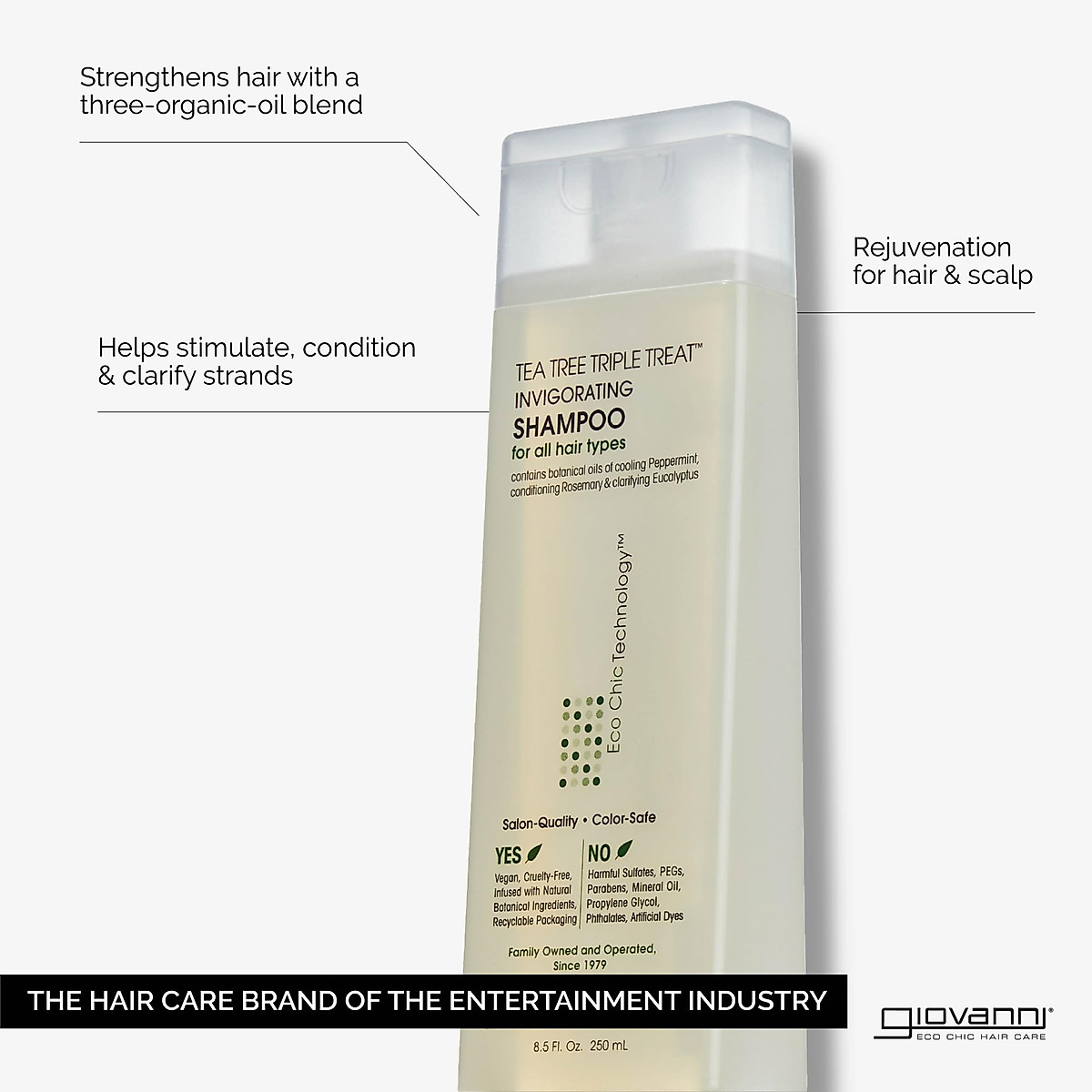 Giovanni Hair Care Products Shampoo Tea Tree Triple Treat, 2 Fluid Ounce