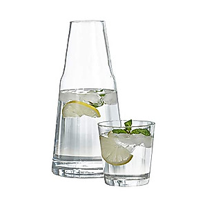 Style Setter Soho 2 Piece Bedside Water Carafe With Tumbler – Elegant Glass Pitcher & Matching Drinking Glass Doubles As Lid Adds A Touch of Hospitality to Guest Rooms or Office – Makes An Ideal Gift