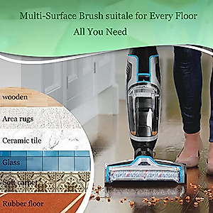 Filter Brush Replacement Compatible with Bissell CrossWave, 4 Brush Roll 1868 + 3 Vacuum Filter 1866, Compare to Part 1608683, 160-8683, 1608684