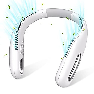 MILPROX F4 Portable Neck Fan,Rechargeable Hands Free Bladeless Personal Mini Fans,3 Speeds 70 Air Outlet, Adjustment Wearable Personal Cooling Fan for Traveling,Sports, Office-White