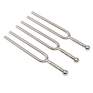 3Pcs Yootones A 440Hz Tuning Fork Standard Tuner Tone Tool Musical Instruments Compatible with Violin Guitar Tuner Device (Silver)