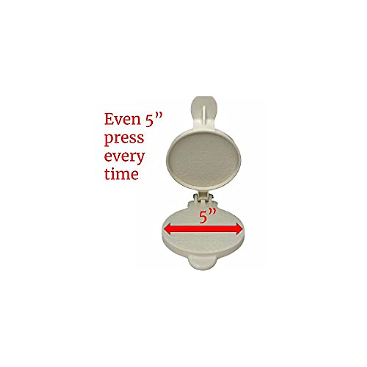 Plastic Gordita Press 5 inch even press, dough press, arepas maker, Pupasas maker , Sopes maker, flour press Premium Plastic