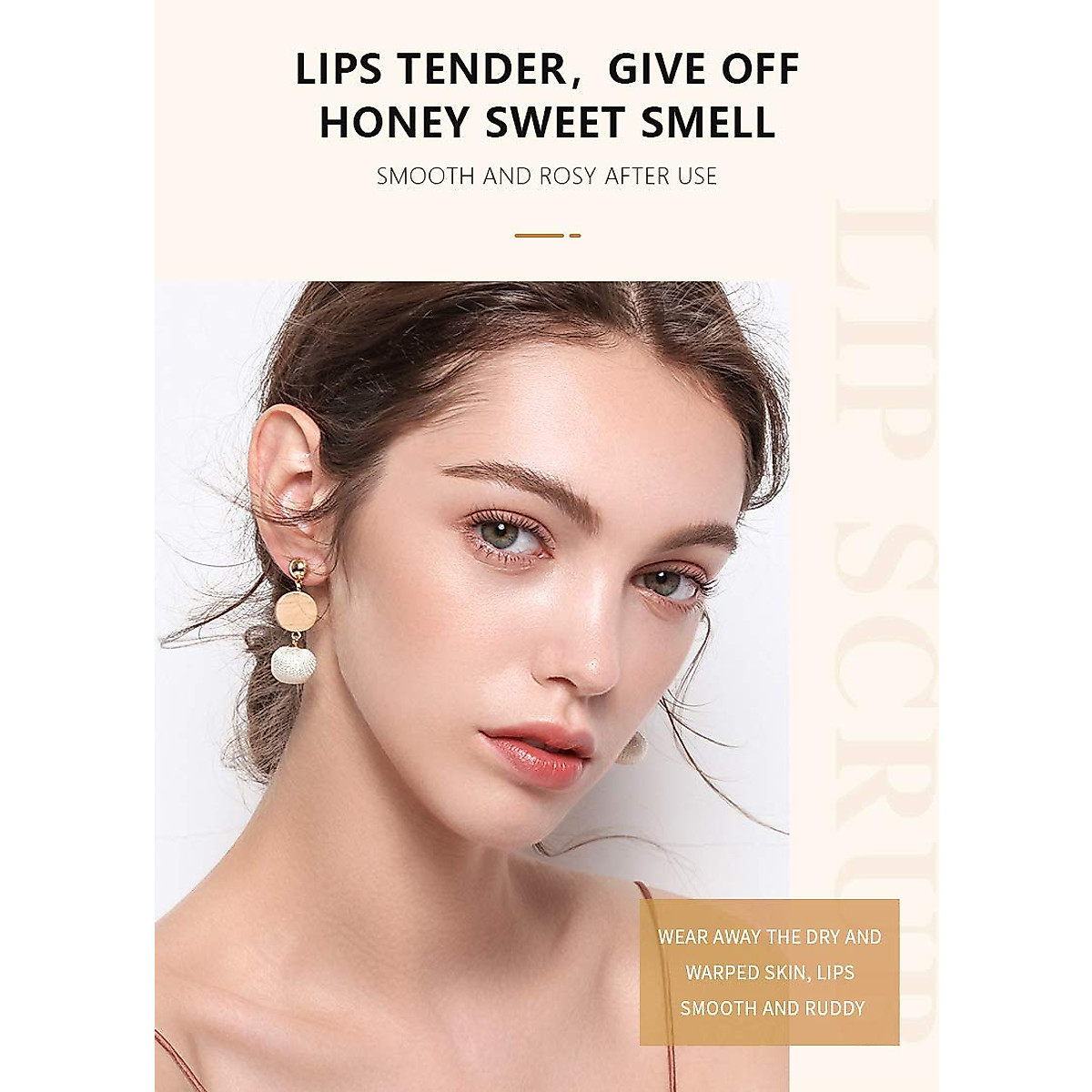 Lip Scrub, (Caramel) Lip Scrubs Exfoliator & Moisturizer Lip Brightening Lip Exfoliator for Dark Lips, Gentle Exfoliation Lip Care Products, Repair Dry & Cracked Lips by Samnyte