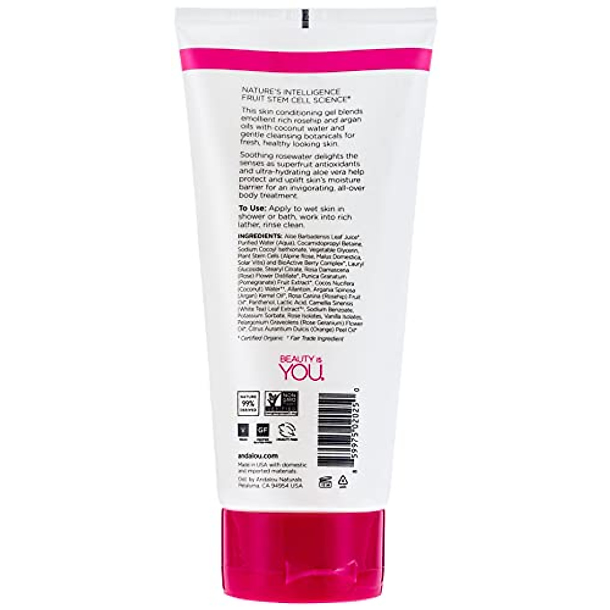 Andalou Naturals 1000 Roses Soothing Shower Gel, 8.5 Ounce