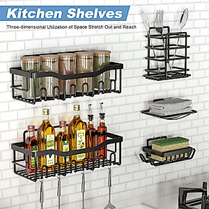 Phiaso Shower Caddy 6 Pack Shelves - Self Adhesive Shower Organizer for Bathroom Kitchen Storage, Drill-Free&Quick-Dry, Rustproof Stainless Steel Bathroom Organizer, Shower Shelf for Inside Shower