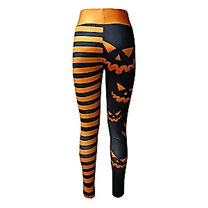 ZOOJINFAR High Waisted Leggings for Women Tummy Control Booty Bubble Hip Lifting Tights Halloween Funny Graphic Stretch Pants