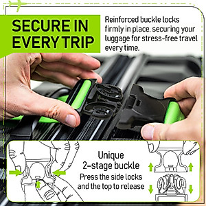 Untethered 4-Pack Luggage Straps | Durable TSA-Approved Suitcase Belt Straps | Adjustable Bag Straps for Secure Luggage Wrapping | Heavy-Duty Buckle Straps for Travel