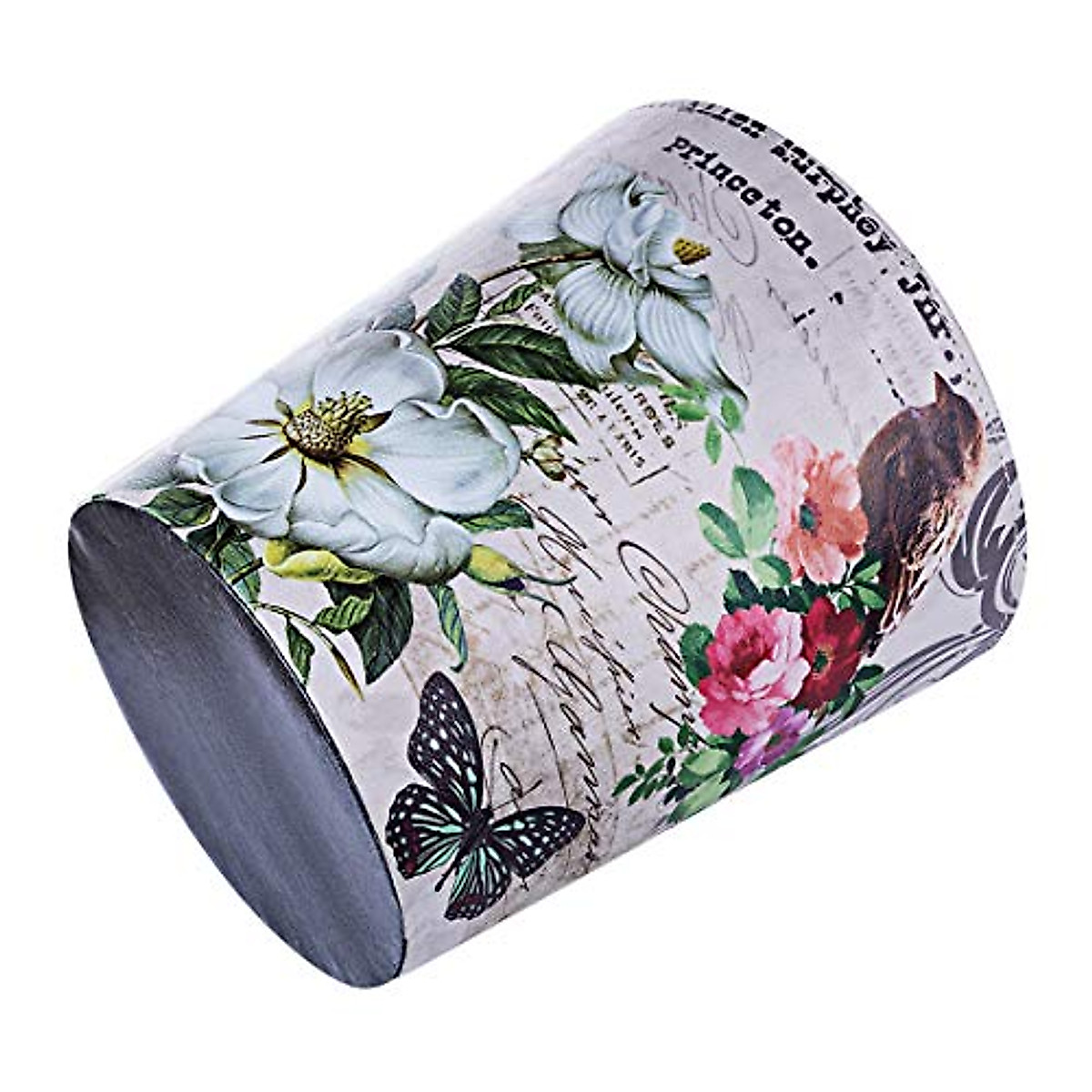 Lingxuinfo Scakbyer Small Trash Can Wastebasket, PU Leather Decorative Trash Can Garbage Can Waste Basket for Kitchen, Bathroom, Bedroom, Office