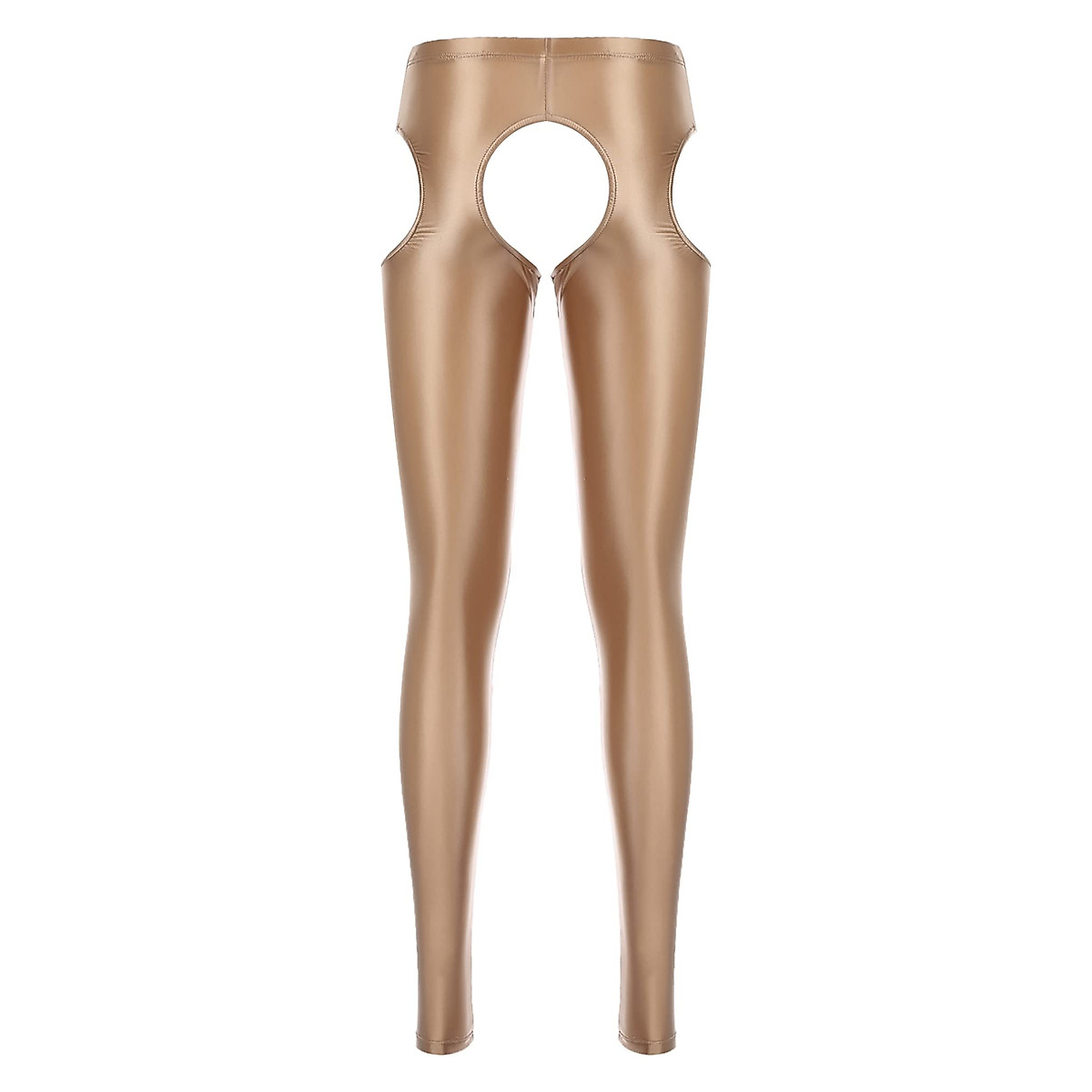 Agoky Women's High Waist Gym Leggings Tights Hollow Compression Workout Yoga Pants Coffee One Size