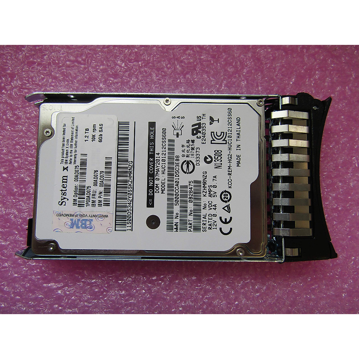 IBM 00AD076 Hdd Asm 1.2tb 10k 6gsas 2.5g2hsint New Brown Box Lenovo Spare Part (Renewed)