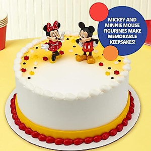 DecoSet® Disney Mickey Mouse and Minnie Mouse Cake Topper, 2-Piece Topper Set, Durable Food-Safe Plastic