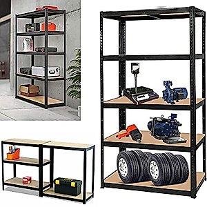 Garage Storage Shelves, 5-Tier Adjustable Metal Shelves for Storage, Shelving Unit Utility Rack Shelves for Warehouse Pantry Closet Kitchen, Organization Multipurpose Shelf, 29"L x 12" D x 66" H