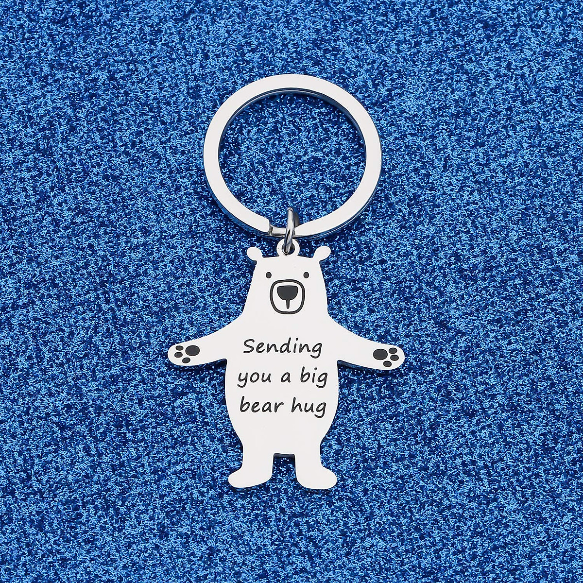 WUSUANED Long Distance Hug Jewelry Sending You A Big Bear Hug Keychain Long Distance Relationships Gift Isolation Missing You Gift (big bear hug keychain)