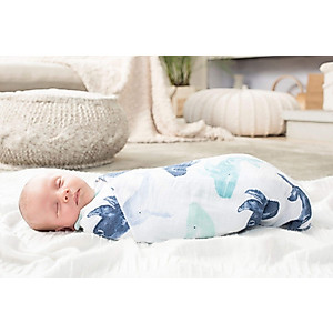 aden + anais Swaddle Blanket, Boutique Muslin Blankets for Girls & Boys, Baby Receiving Swaddles, Ideal Newborn & Infant Swaddling Set, 4 Pack, Seafaring