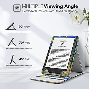 TNP Case for 6" All-New Kindle (2022 Release) 11th Generation, Multi-Angle Cafe at Night Stand, Multi-View Vertical Flip Cover with Auto Sleep and Wake for Amazon 6-Inch Kindle E-Book Reader