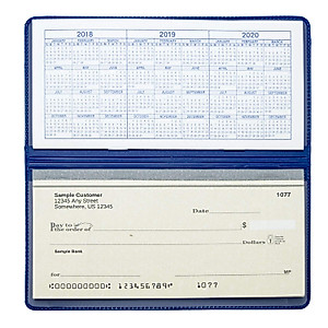 Royal Blue Vinyl Checkbook Cover, Top Tear Personal Vinyl Checkbook Cover