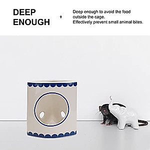 STOBOK Rabbit Hay Feeder Ceramic Bunny Feeder Rack Guinea Pig Hay Storage Stand Cage Grass Holder Manger Chinchilla Food Bowl for Small Animal Pet Supplies Blue