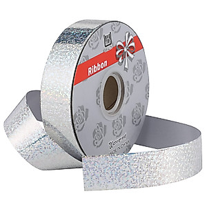 1inch x 100yards Waterproof Ribbon,Silver Curling Ribbon for Gifts Package Wrapping,Bows, Crafting, Wedding.