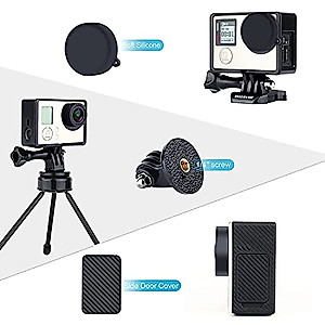 YALLSAME Frame Mount Case for GoPro Hero 4 3 3+ with Lens Cap and Side Door Cap Protective Wire Connectable Skeleton Housing Case Accessories Kit for GoPro 4 3 3+ Action Camera