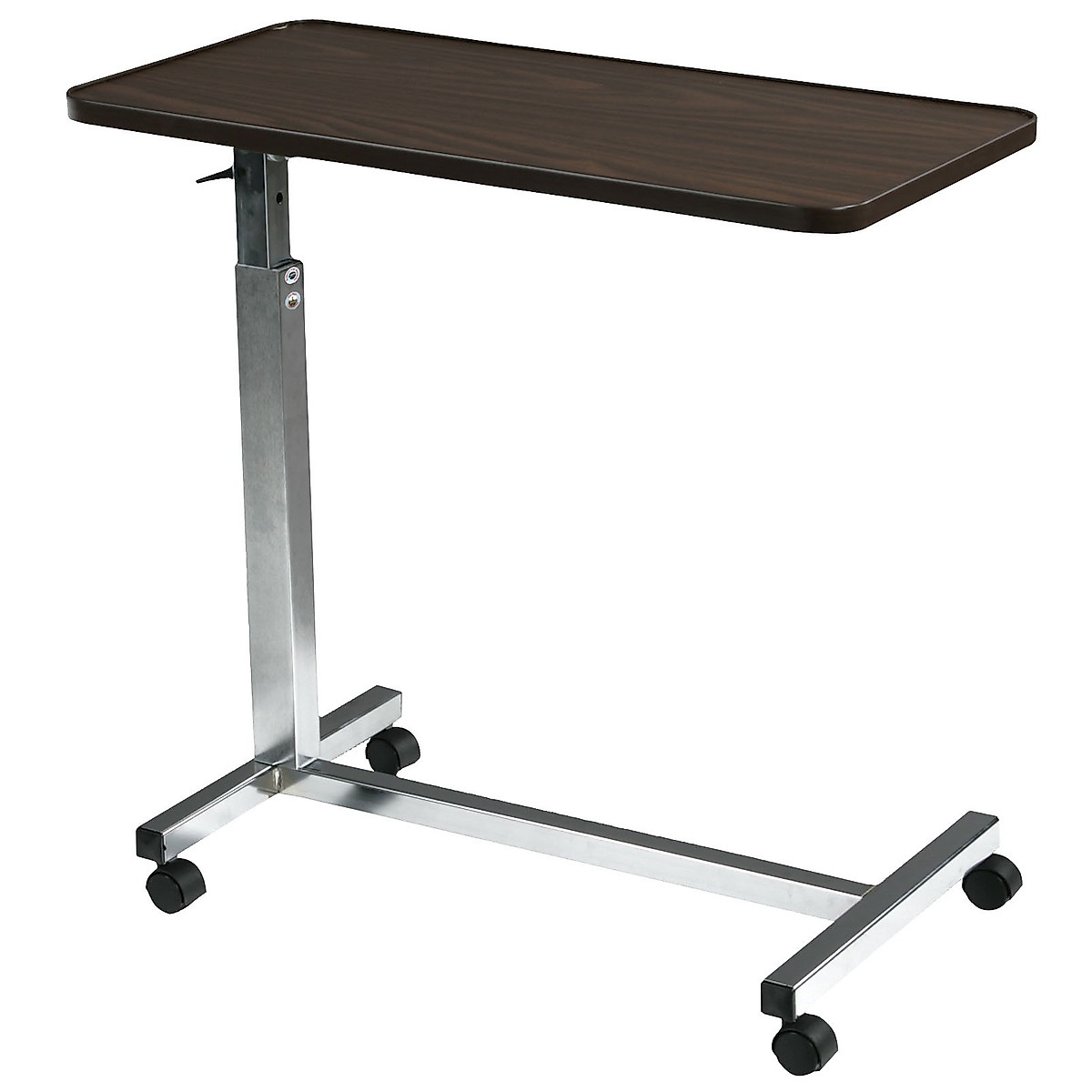 Drive Medical 13003 Non Tilt Top Overbed Table with Wheels, Chrome