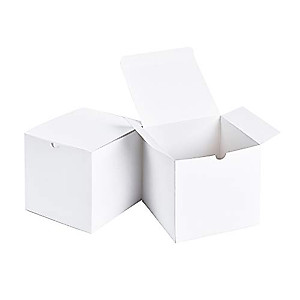 SHIPKEY 10 Pcs White Cardboard Gift Boxes with lids | 6x6x6inch Square Boxes | Medium Gift Boxes Suitable for Party, Wedding, Christmas, Holidays, Birthdays and All Other Occasions