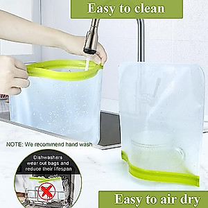 4 Pack Reusable Gallon Freezer bags,Silicone Ziplock Bags Reusable Storage Baggies,Reusable Food Storage Bags, Leakproof Food Storage Containers for Sandwich Snack Travel Picnic, Work, Home Use