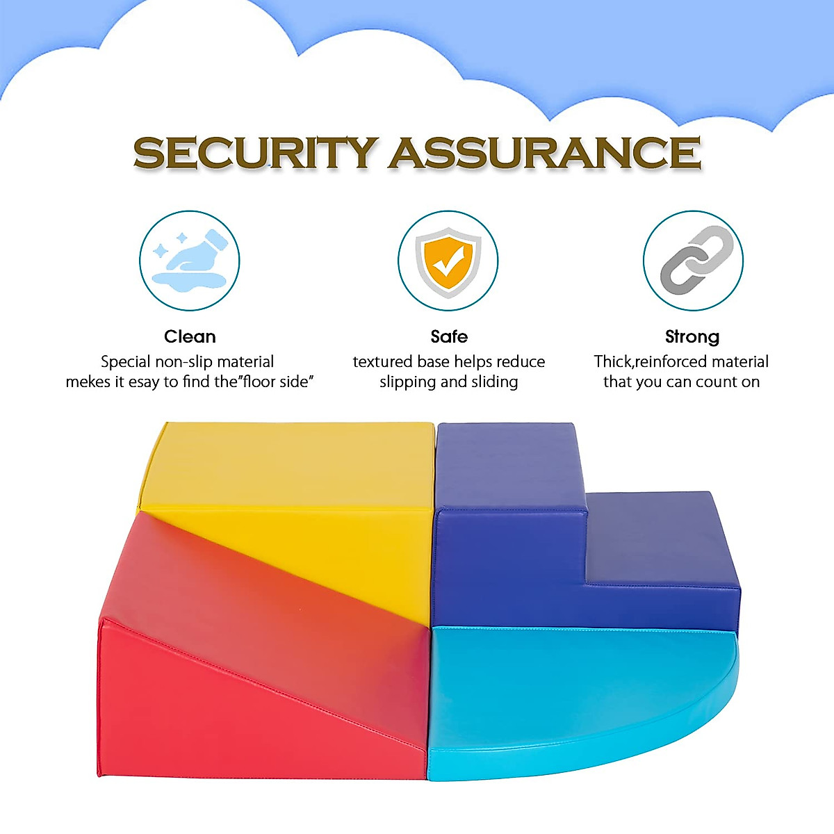 Dkelincs Climbing Blocks for Toddlers 1-3, 4-Piece Crawl and Climb Soft Foam Baby Climbing Blocks, Babies Activity Play Structures Toddler Climbing Toys Indoor, Colorful