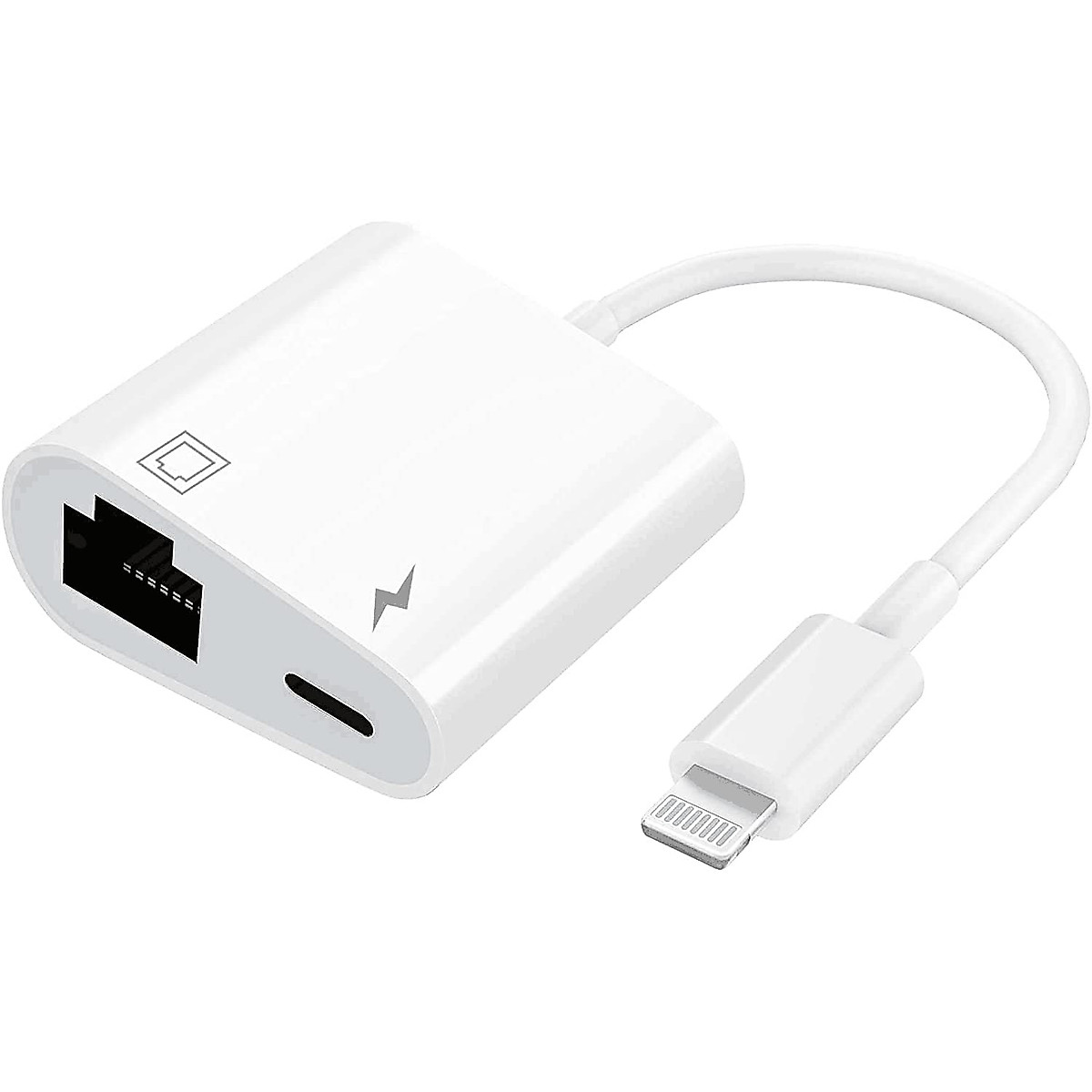 Lightning to Ethernet Adapter, [Apple MFi Certified] 2 in 1RJ45 Ethernet LAN Network Adapter for iPhone/iPad/iPod, Supports 100Mbps Ethernet Network with Charge Port, Plug and Play, Support All iOS