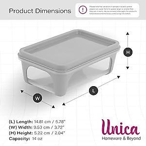 Unica Food Storage Containers with Airtight Lids, Microwave Safe Stackable Container for Snacks, Cereal, Freezer-safe, BPA-free, Dishwasher-safe, Set of 3, 14 oz, 3.72x3.72x2.04 in