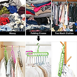 Closet Organizers and Storage,6 Pack Sturdy Closet Organizer Hangers,College Dorm Room Essentials,Closet Storage,Closet Organization,Magic Space Saving Hanger with 9-Holes for Wardrobe Heavy Clothes