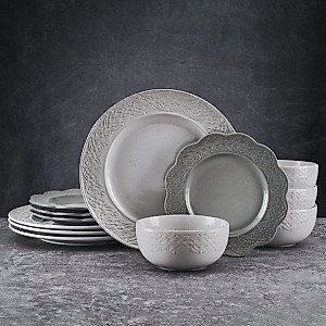 Pfaltzgraff Gia 12 Piece Dinnerware Set, Service For 4, Multicolored