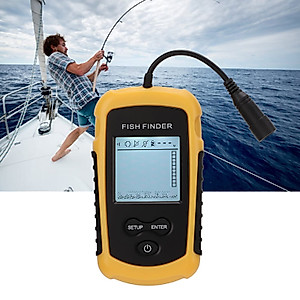 Topyond Portable Wired Fish Finder ABS Sonar Intelligent Underwater Fishfinder Handheld Depth Finder for Ice Fishing Boat Kayak Fishing