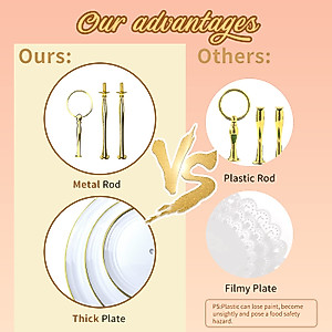 Cake Stand Set-5 Pcs Cupcake Stand Set-Dessert Table Display Set with 2xlarge 3-Tier Cupcake Stands + 3X Appetizer Trays Perfect for Wedding Baby Shower Home Birthday Tea Party Decoration(Round)