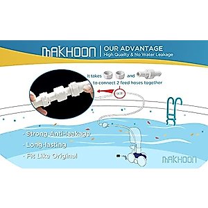 [Upgraded] Makhoon Pool Cleaner Feed Hose Replacement for Zodiac Polaris 280 380 180 3900 Pool Cleaner Feed Hose G5(Not Compatible with polaris 360)
