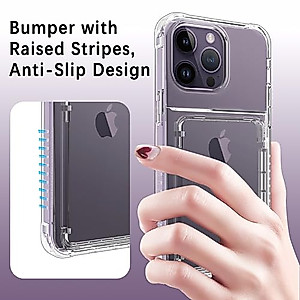 ZIYE for iPhone 14 Pro Max Case with Card Holder,for iPhone 14 Pro Max Wallet Case Store up 4 Credit Card Clear Case Anti-Scratch Shockproof Cover for iPhone 14 Pro Max 5G